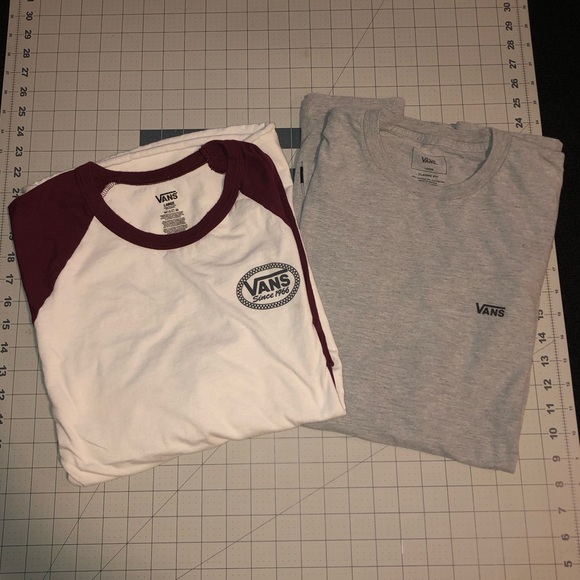 Vans | Shirts | Vans Size Large Tshirt Raglan Gray Maroon White Color ...